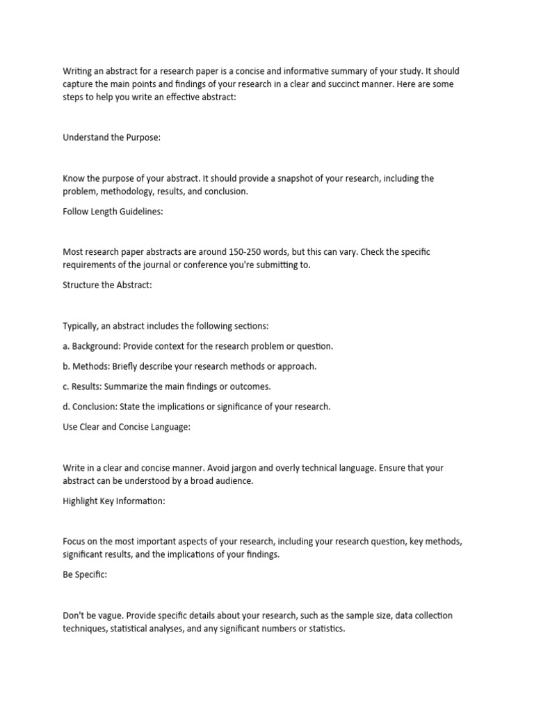 How To Write Abstract of A Research Paper | PDF