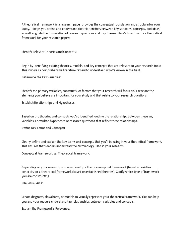 How To Write Theoratical Framework of A Research Paper | Download Free ...