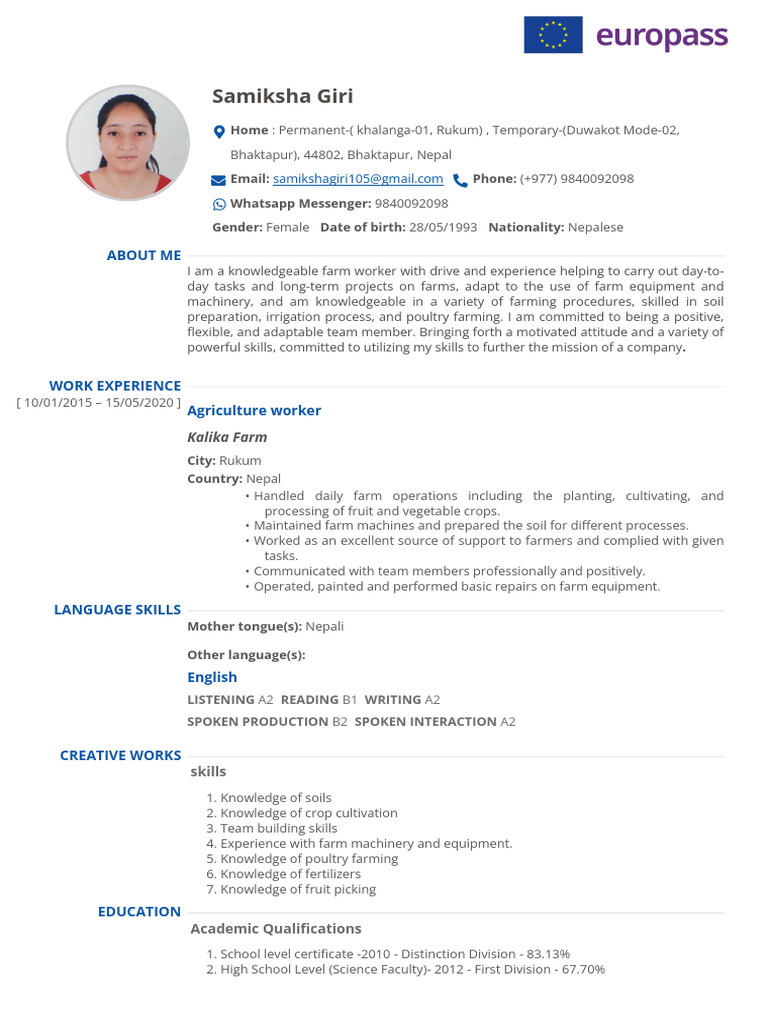 CV Samiksha Giri | PDF | Agricultural Machinery | Farms