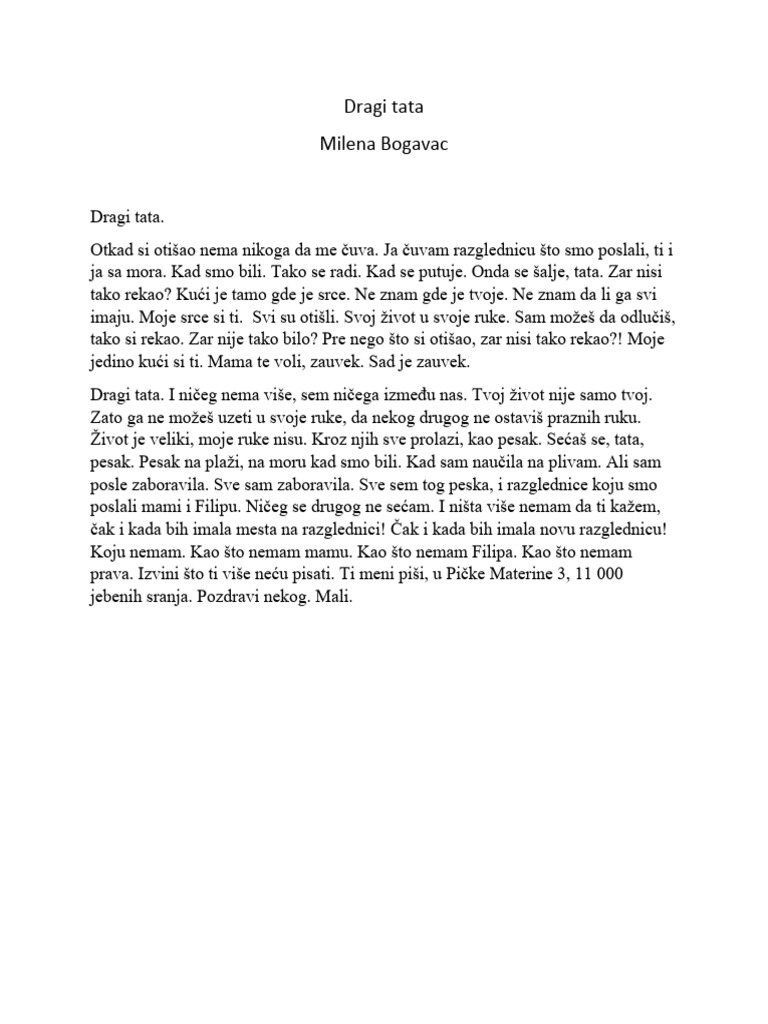 Dragi Tata-Milena Bogavac 2 | PDF
