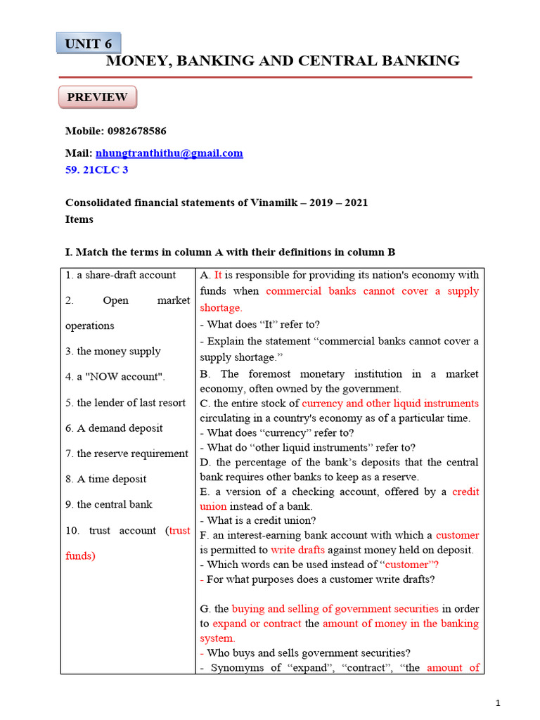 Unit 6 Money and Banking | Download Free PDF | Money | Medium Of Exchange