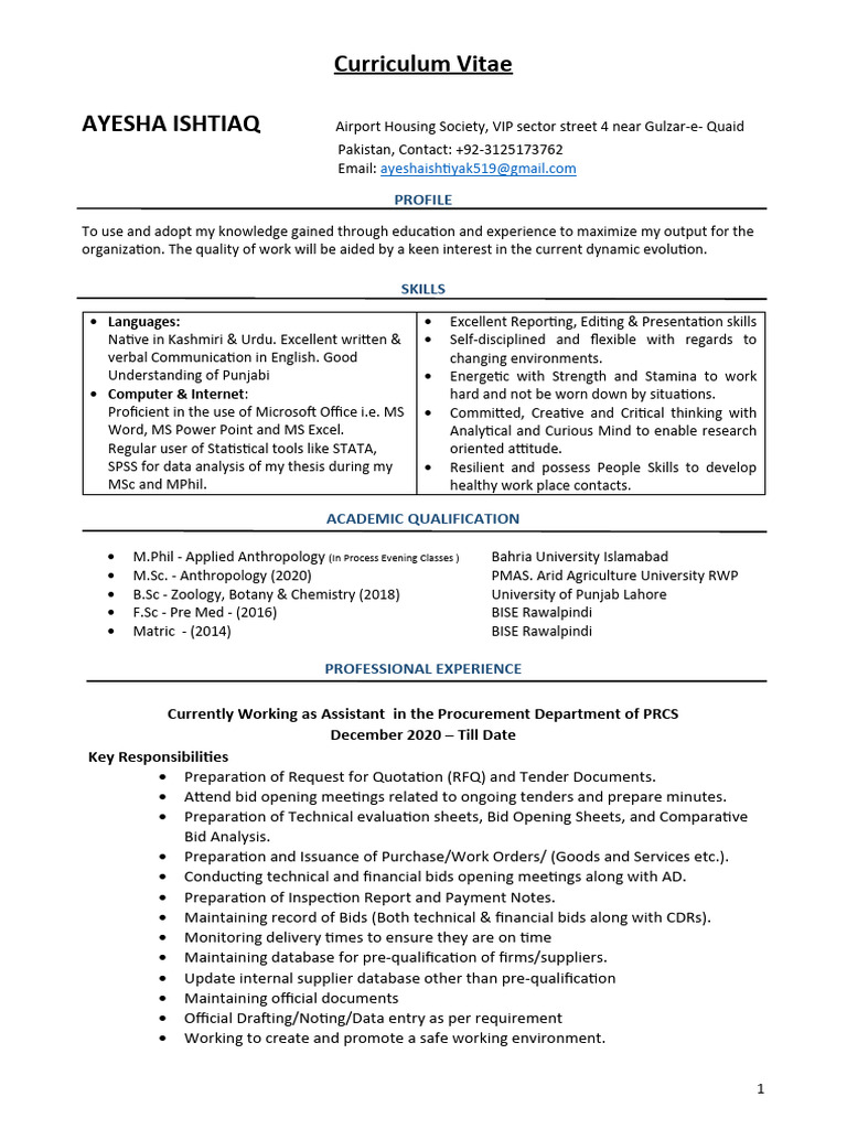 Resume Aisha | PDF