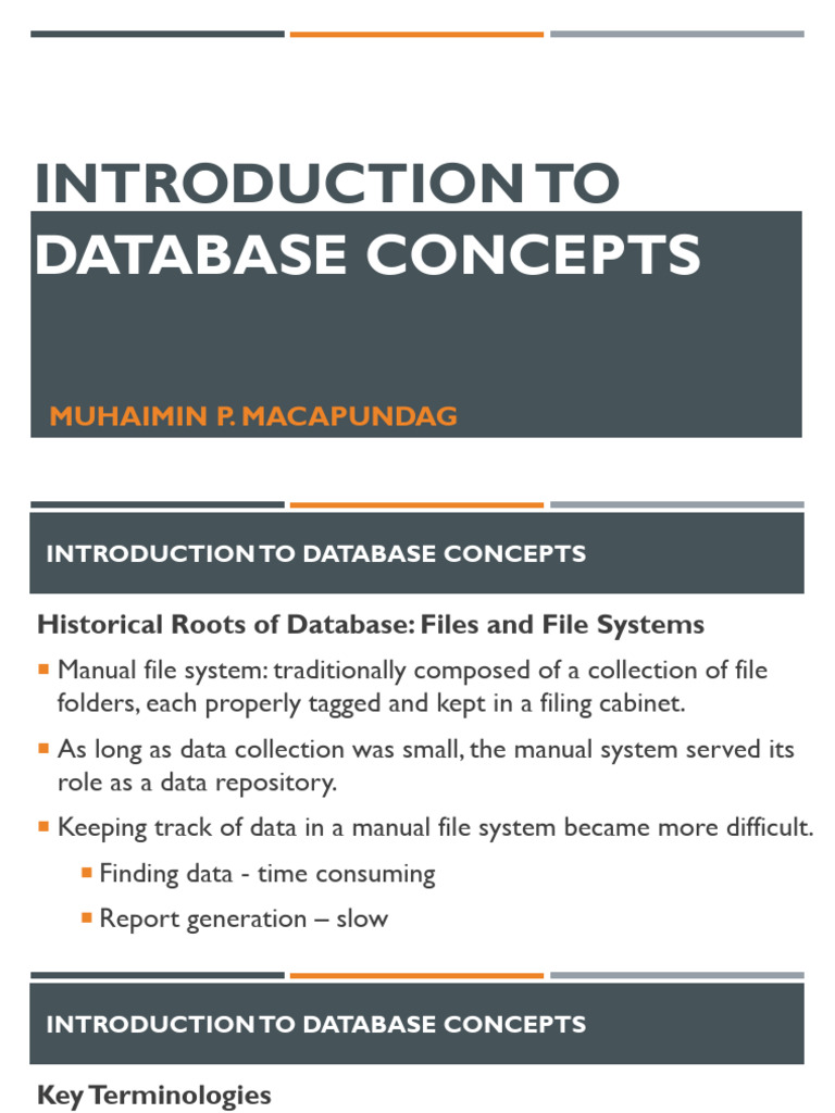 CH2 - Introduction To Database | PDF | Computer File | Databases