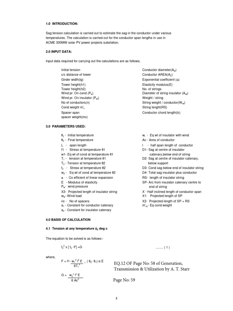 Sag Tension Calculation | PDF | Applied And Interdisciplinary Physics ...
