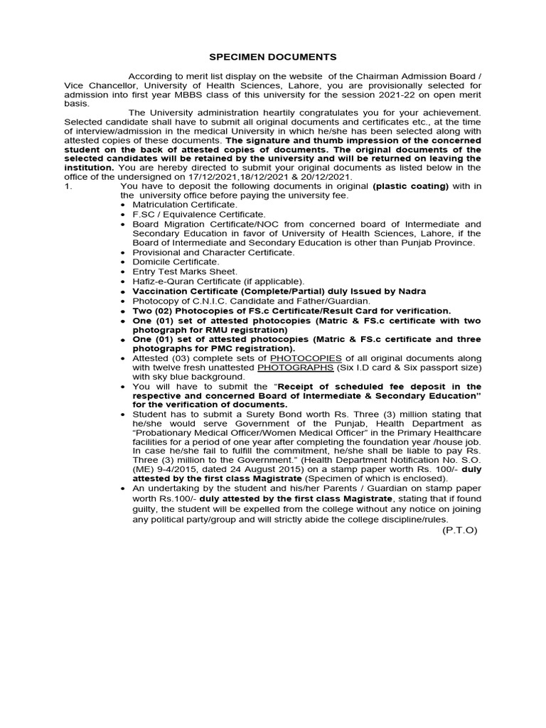 Call Letter Specimen 2021 2022 | PDF | Finance & Money Management