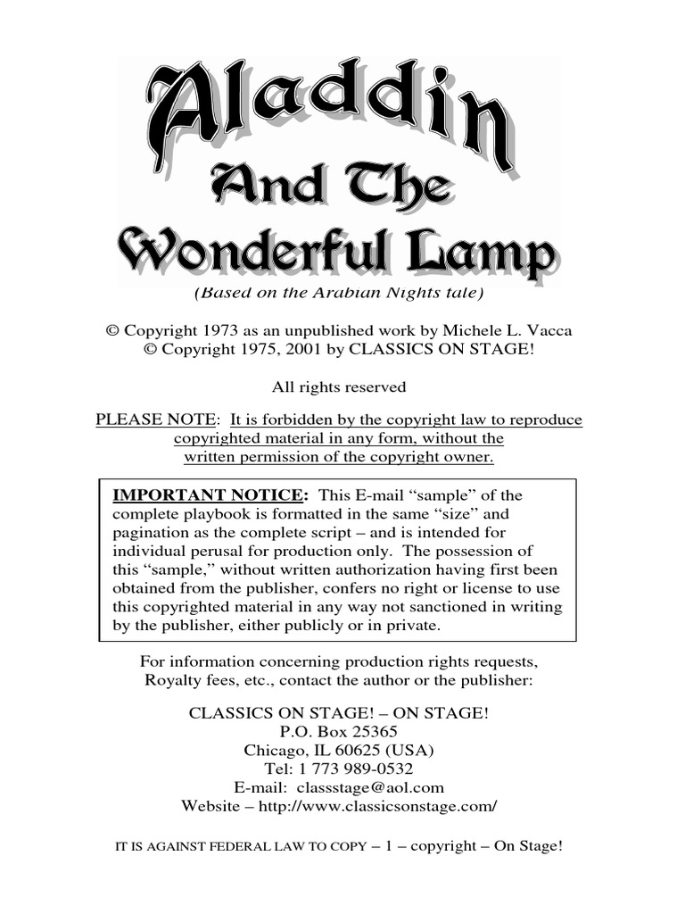 Aladdin E-Mail Sample - 13 Pages | PDF | Magic (Illusion) | One ...