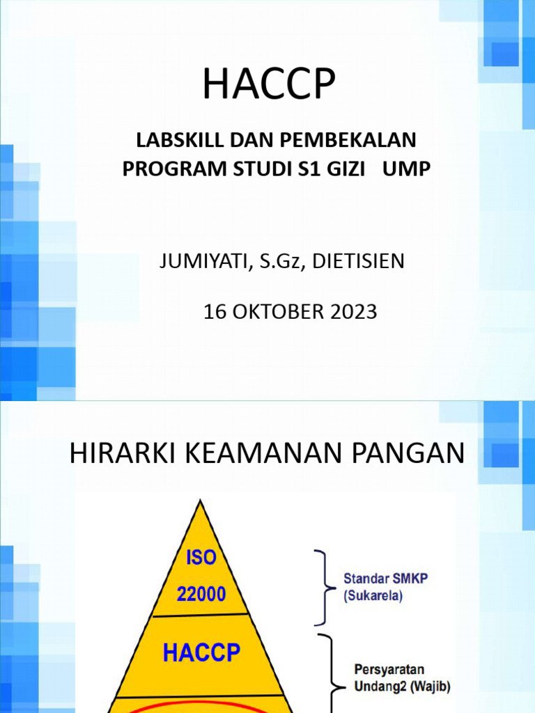 Haccp, 16 Okt 2023 | PDF