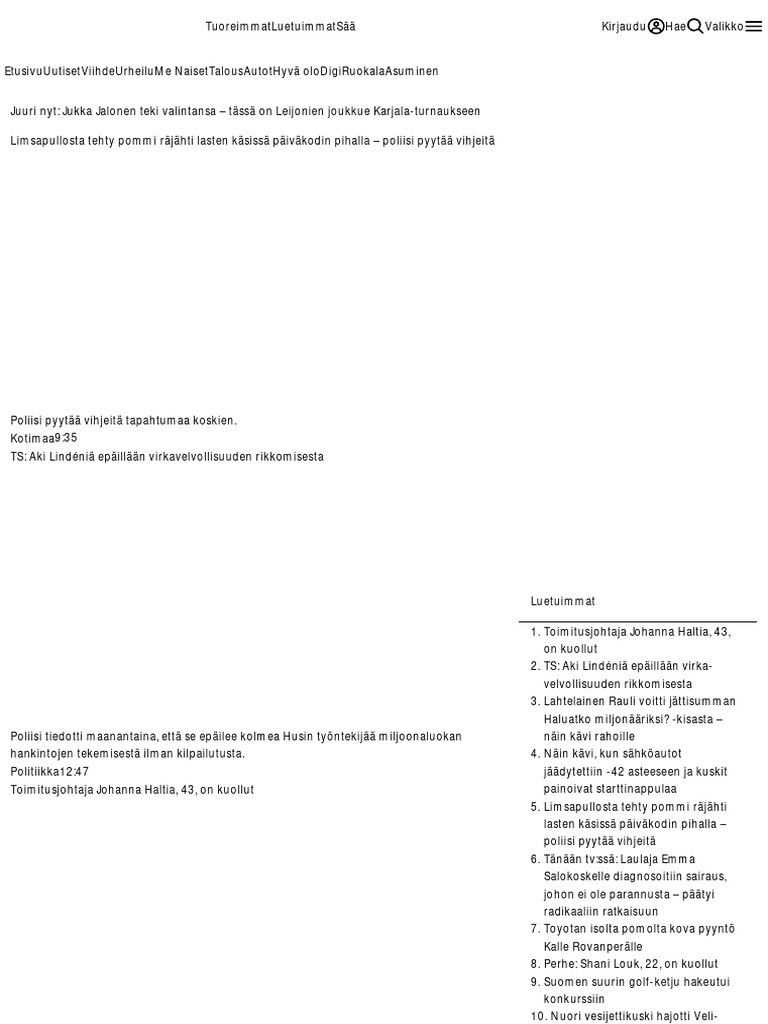 Ilta-Sanomat - IS - Suomen Suurin Uutismedia | PDF