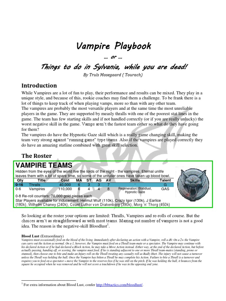 Vampire Playbook: Things To Do in Sylvania, While You Are Dead! | PDF ...