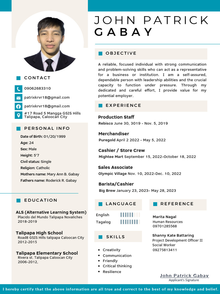 John Patrick Gabay Resume PDF | PDF