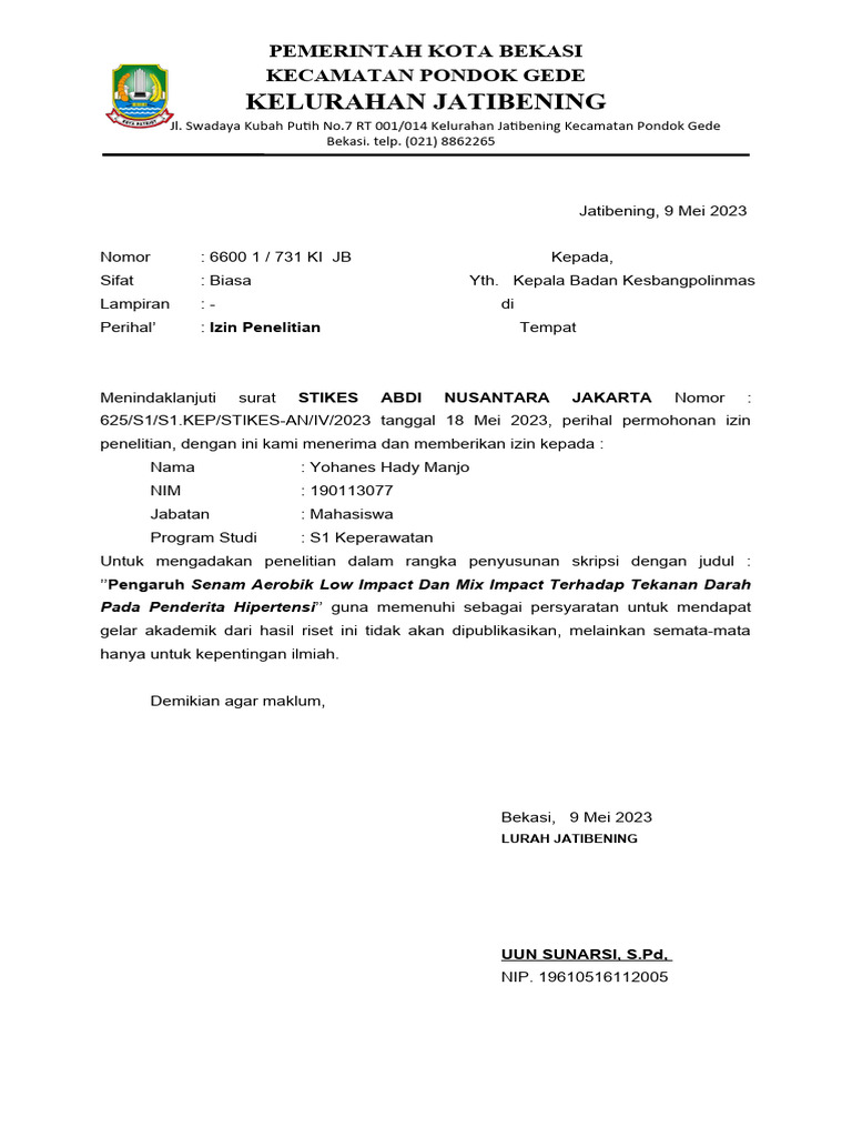 Surat Untuk RT | PDF