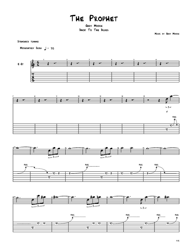 Gary Moore - The Prophet Lead | PDF