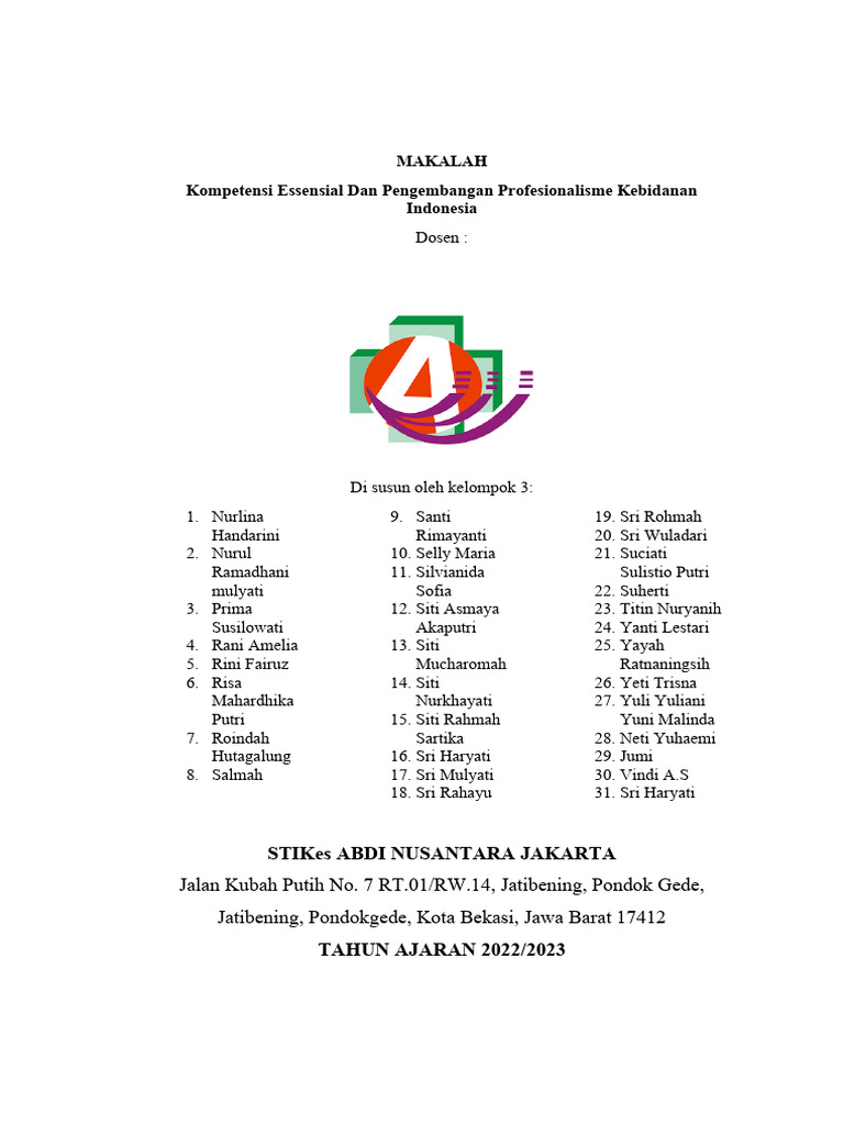 makalah-KLP 3 Kompetensi-Essensial-Dan-Pengembangan-Profesionalisme-Kebidanan-Indonesia | PDF