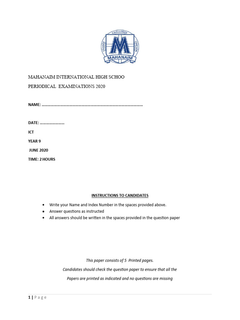 Yr 9 Ict Exam | PDF | Educational Technology | Application Software