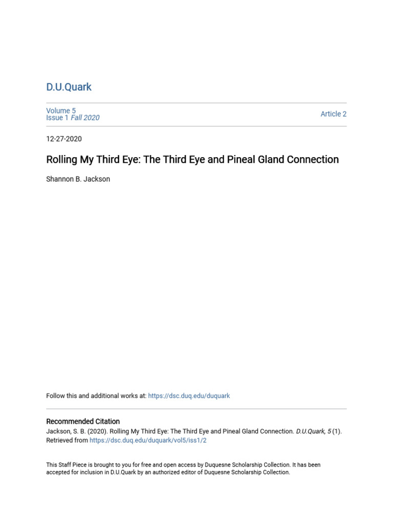 Rolling My Third Eye - The Third Eye and Pineal Gland Connection | PDF ...