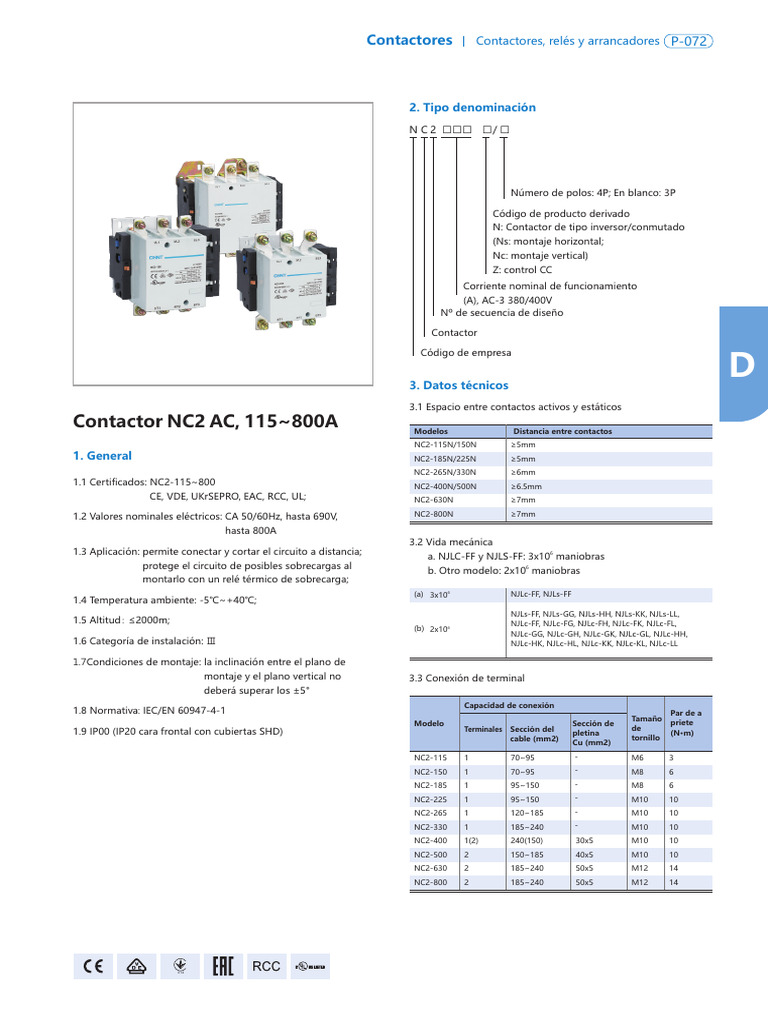 Ficha Chint Serie NC2 | PDF | Relé | Electromagnetismo
