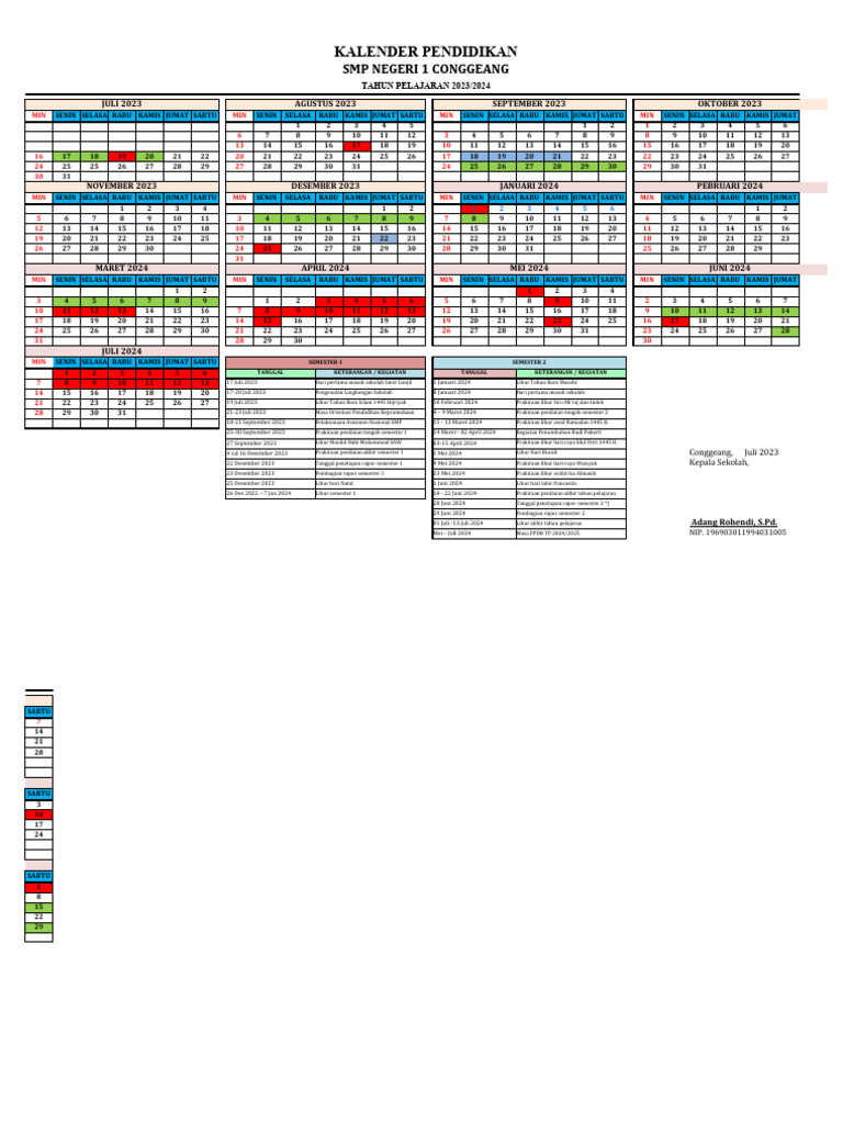 Kalender Pendidikan Nesco - 1 | PDF