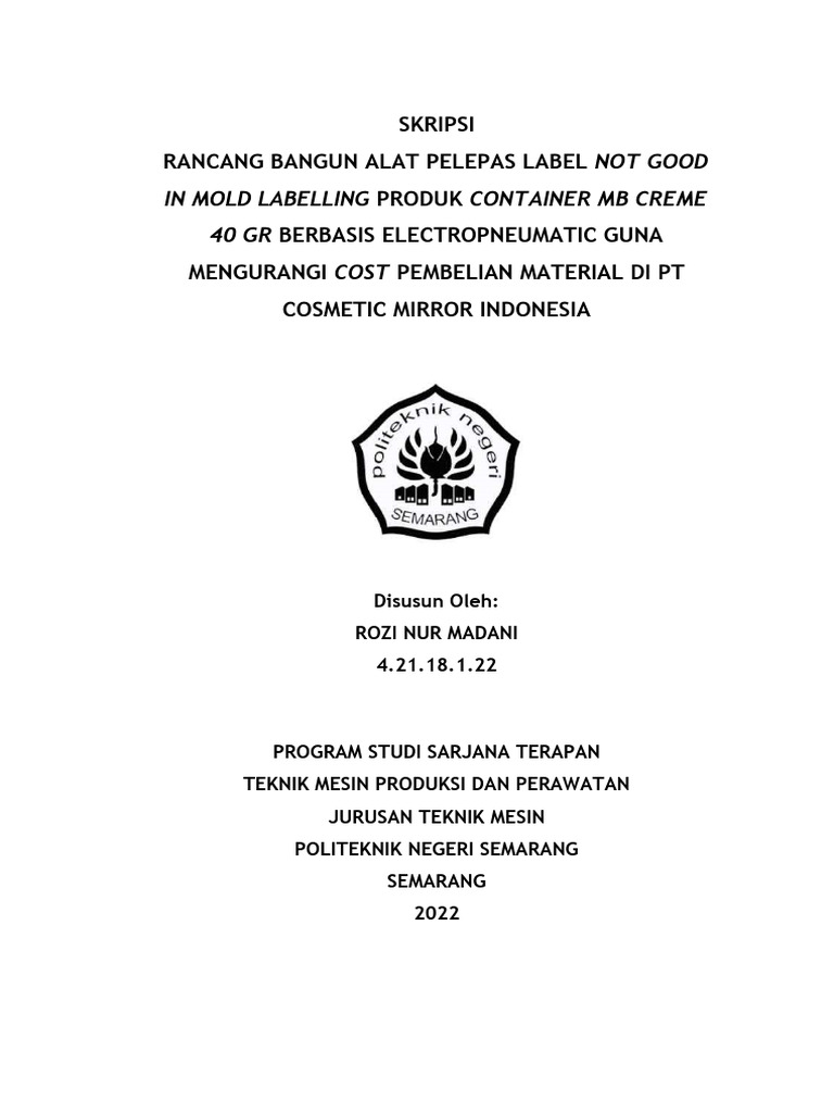Rancang Bangun Alat Pelepas Label | PDF