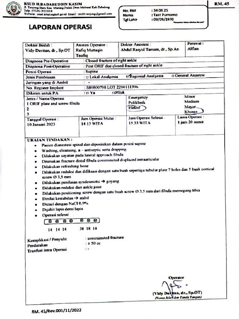 Laporan Operasi | PDF
