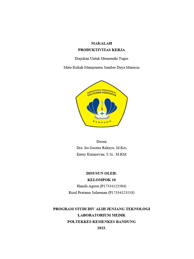 Makalah Produktivitas Kerja MSDM Kel 10 | PDF