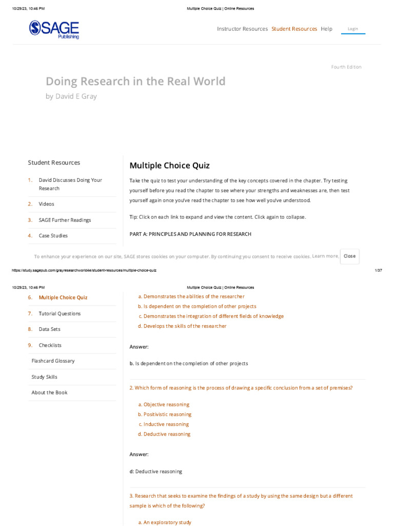Multiple Choice Questionnaire for Research | PDF | Sampling (Statistics ...