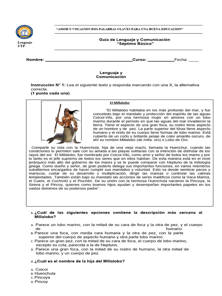 GUIA DE 7º-Basico-Mito-y-Leyenda | PDF