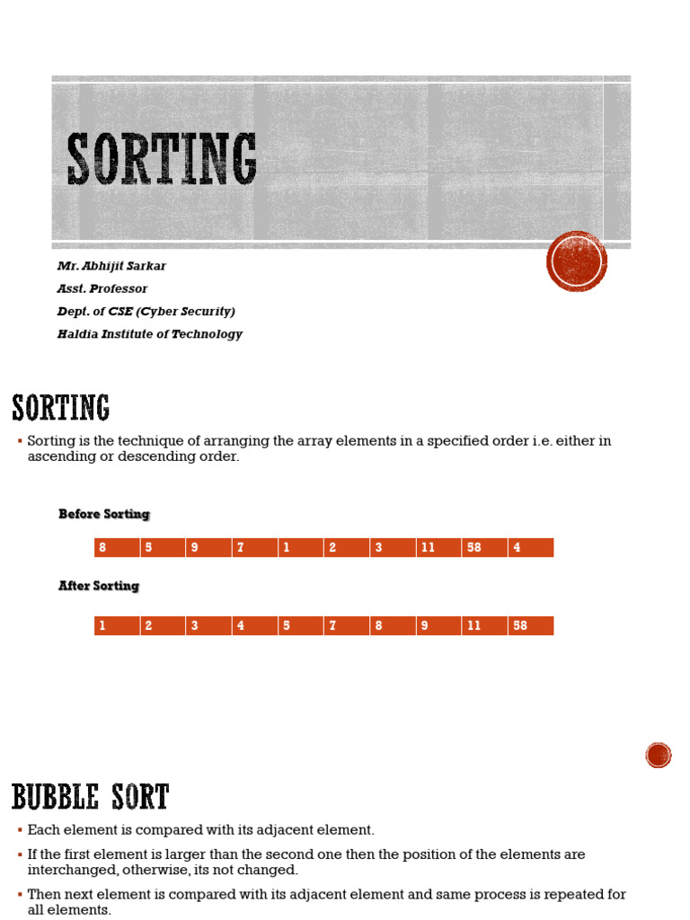 Ch6 Sorting Pdf Computing Algorithms