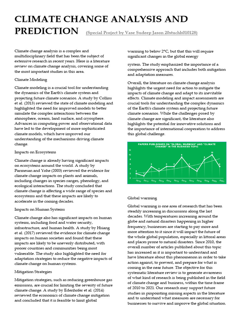 Climate Change Analysis and Prediction (Literature Review) Complete ...