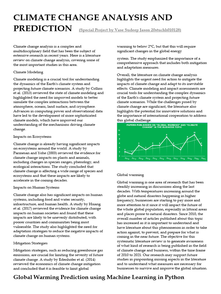Climate Change Analysis and Prediction (Literature Review) Complete ...