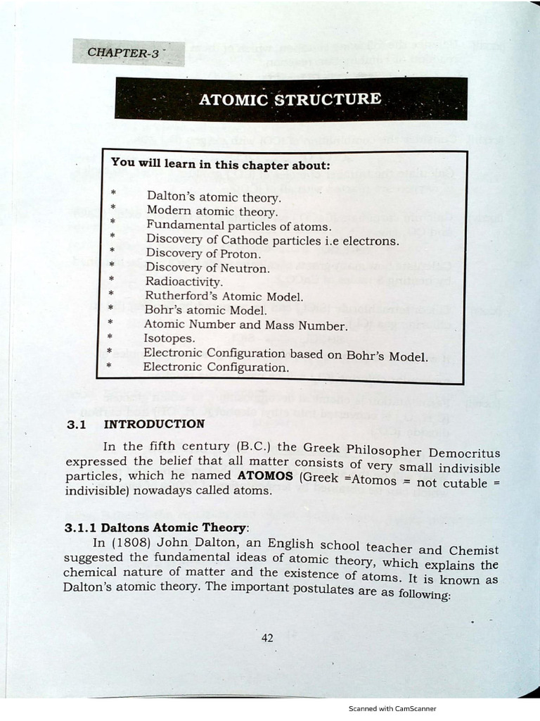 Chemistry 9th Class Chapter 3 Sindh Board English Medium | PDF