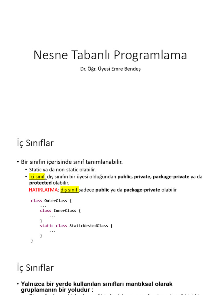 Nesne Tabanli Programlama | PDF Nesne Tabanli Programlama | PDF