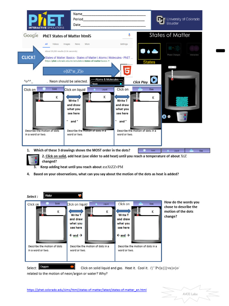 PhET - States of Matter in Html5 | Download Free PDF | Liquids | Heat