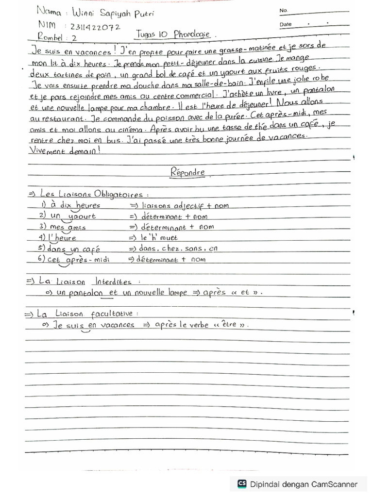 Winni Safiyah Putri - Tugas 10 Phonologie | PDF