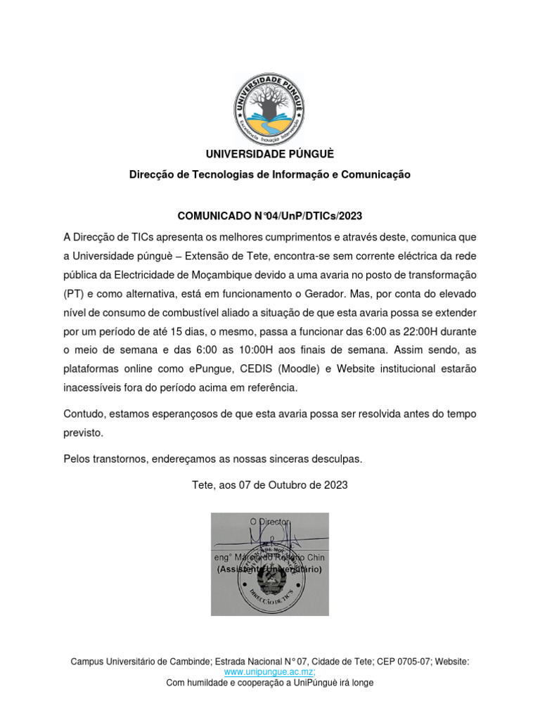 Universidade Pungue | PDF