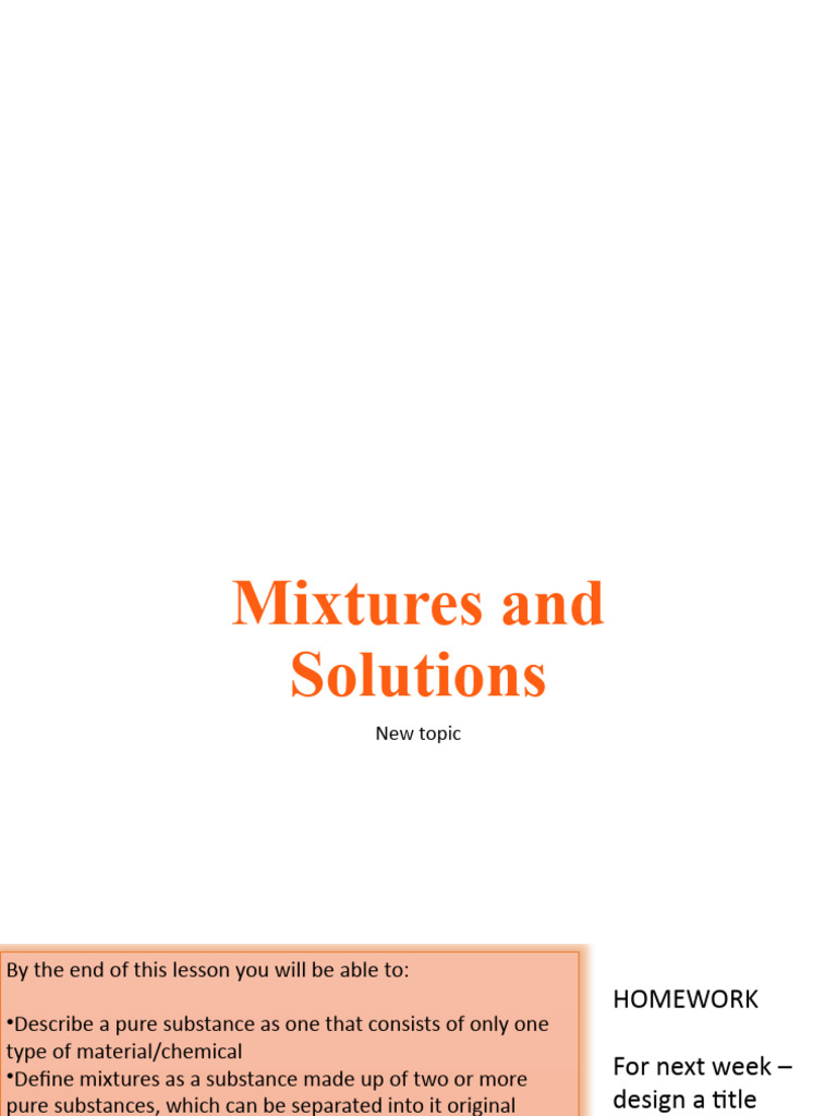 Mixtures Introduction | PDF | Chemical Substances | Mixture