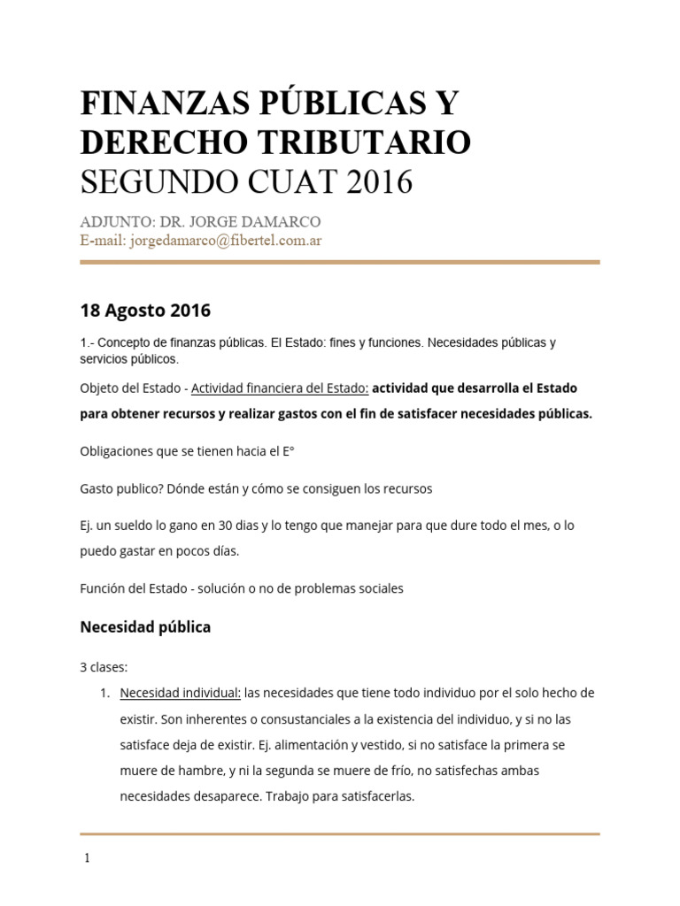 Resumen - Tributario - Damarco - 2016 | PDF | Presupuesto | Impuestos