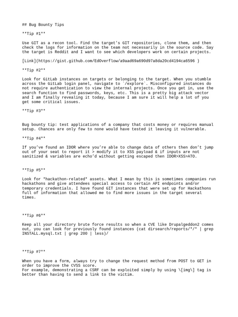 Bug Bounty Tips Pdf