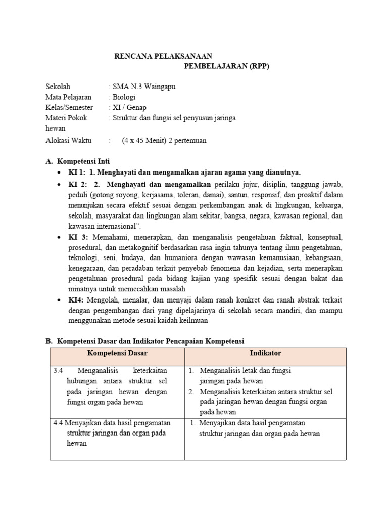 RPP-Struktur Dan Fungsi Sel Jaringan Tumbuhan | PDF