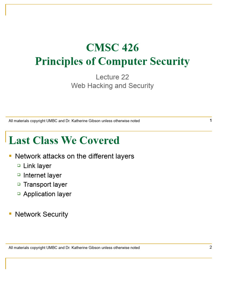 CMSC 426 - Lec22 | PDF | World Wide Web | Internet & Web