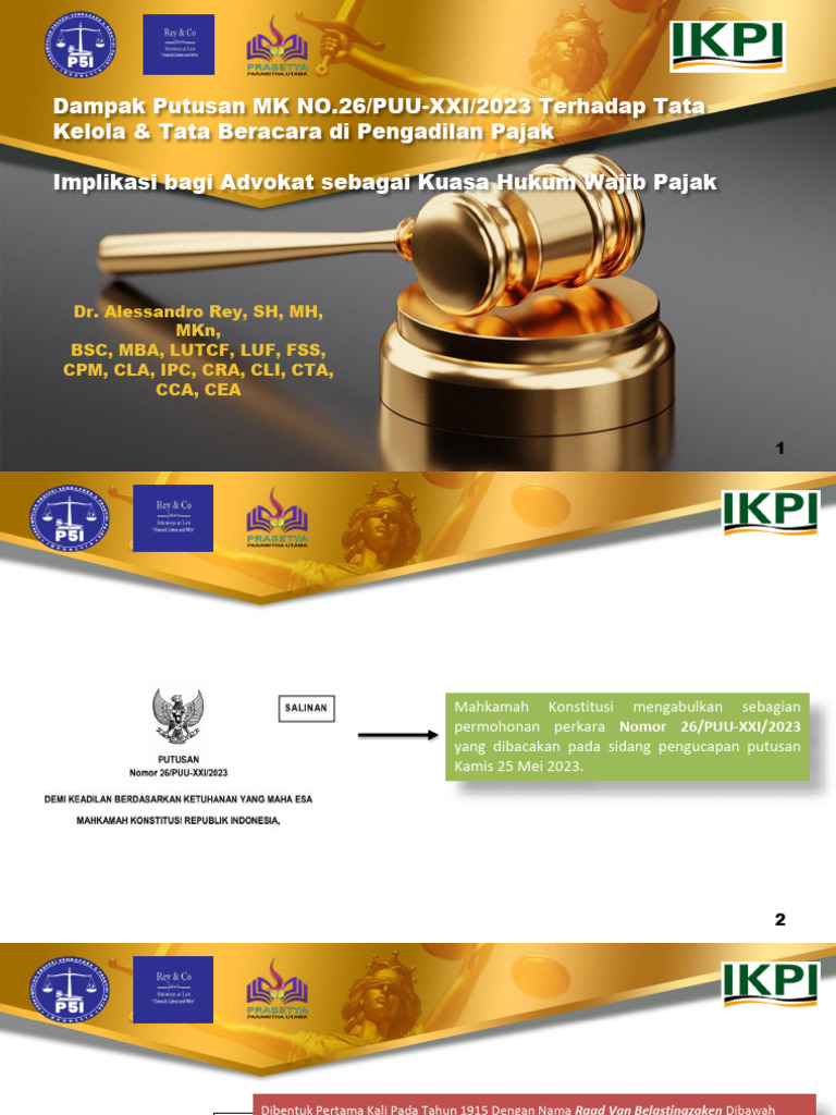 Materi IKPI Dampak Putusan MK | PDF