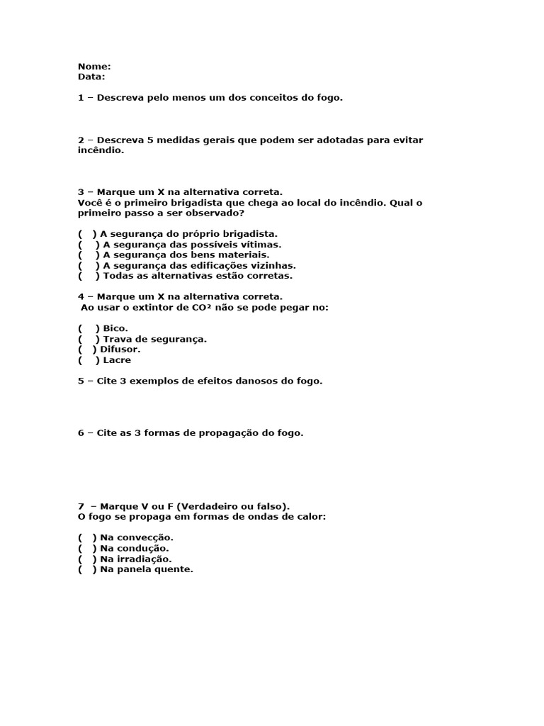 Prova de Brigada | PDF