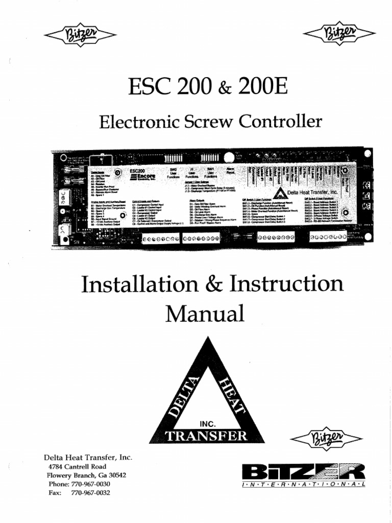 Bitzer ESC200 Manual | PDF