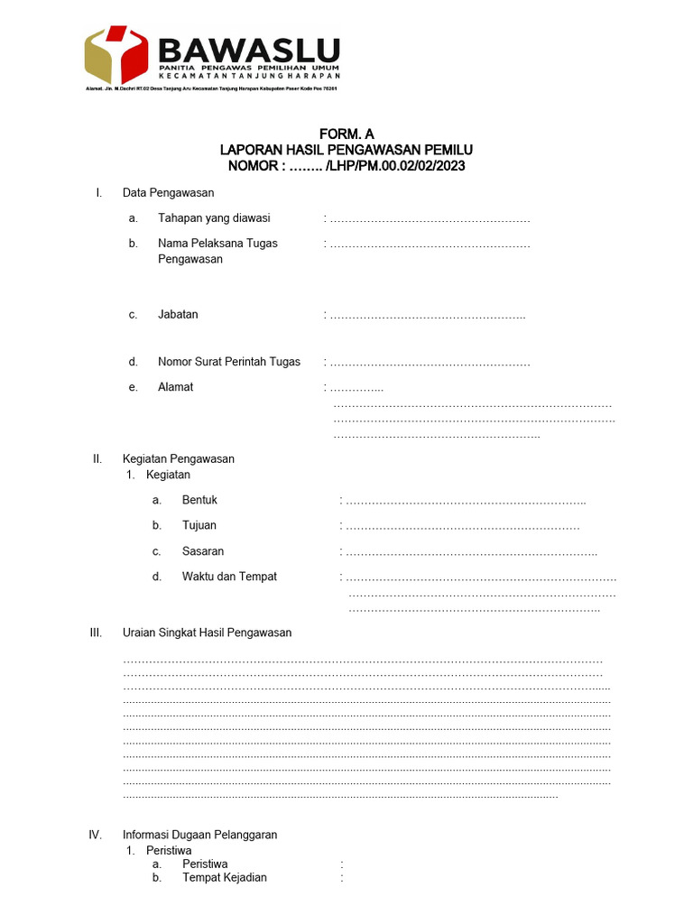 FORM A Mentahan | PDF | Game & Aktivitas | Hukum