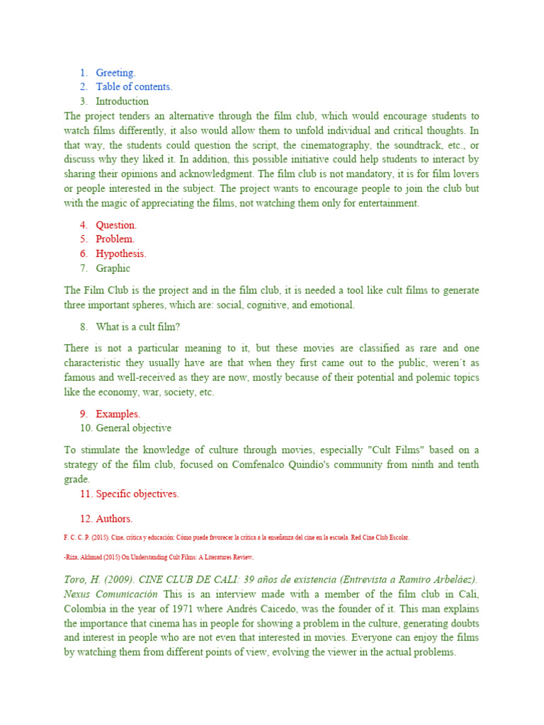 Film Club Script | PDF | Cognition | Cognitive Science