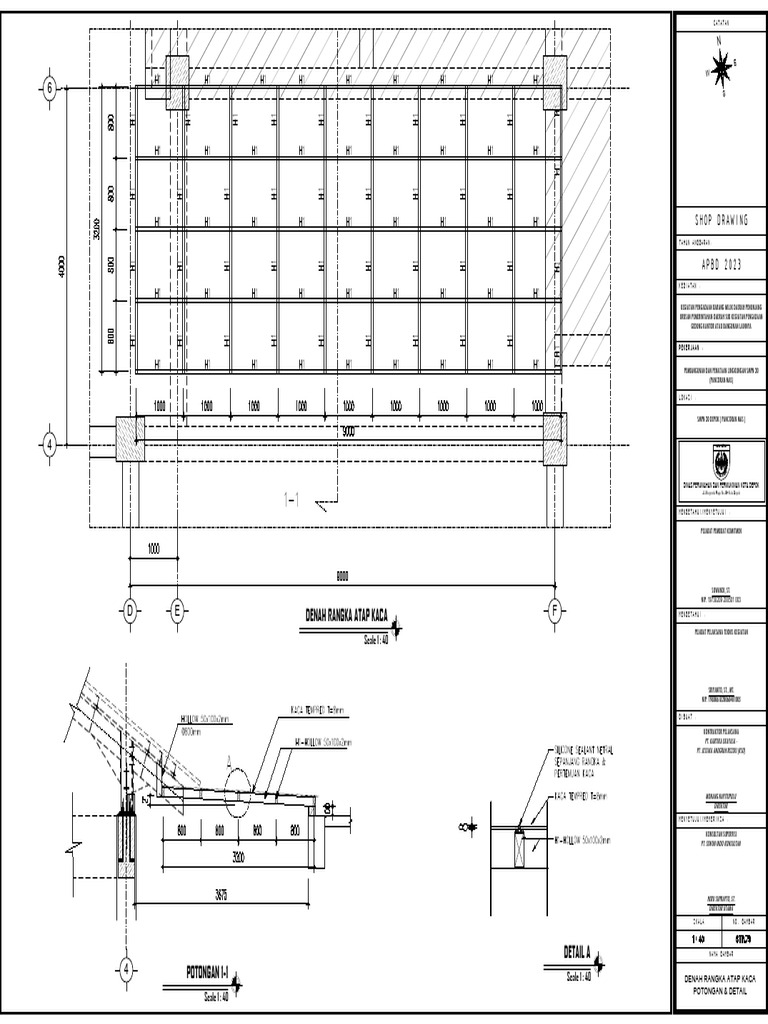 Denah Rangka Atap Kaca T 8mm Revv | PDF
