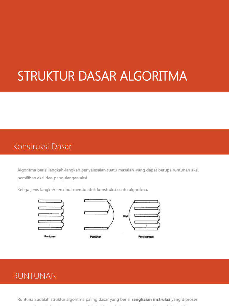 STRUKTUR DASAR ALGORITMA - Runtunan & Seleksi | PDF