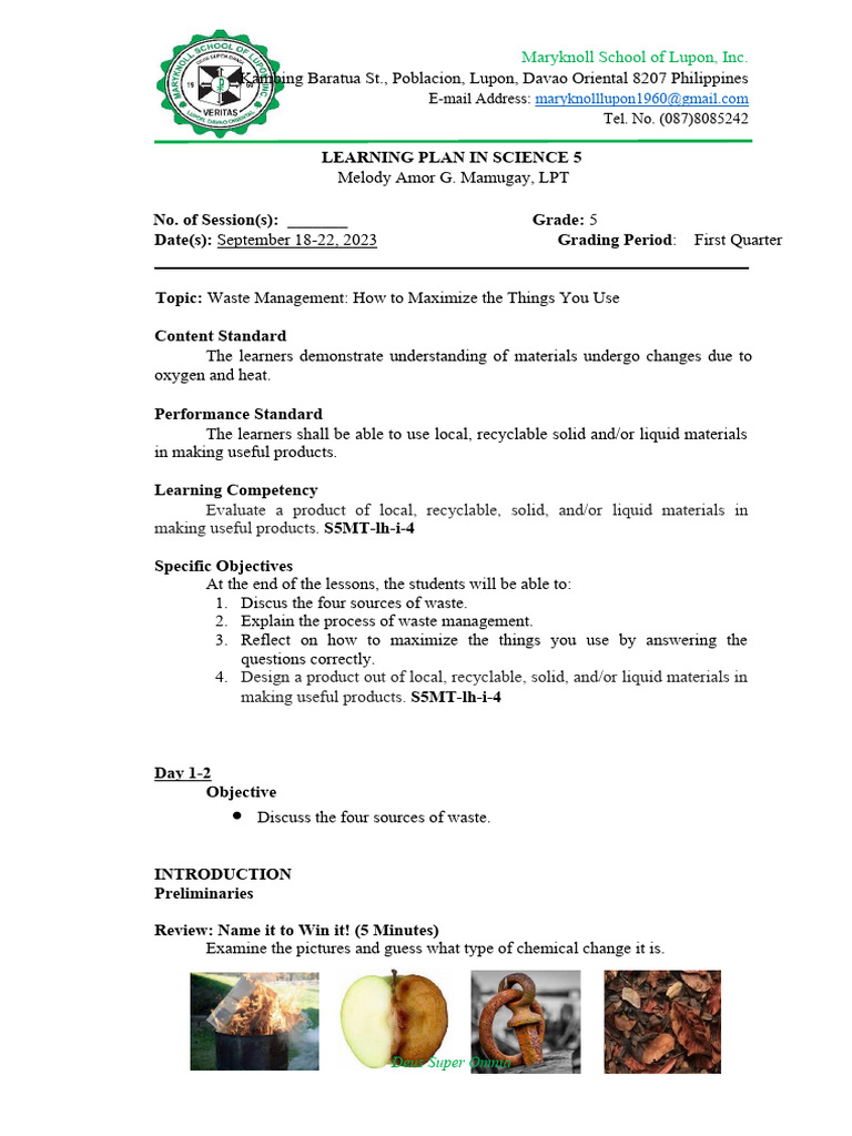 Grade 5 Science: Waste Management | PDF | Waste | Recycling