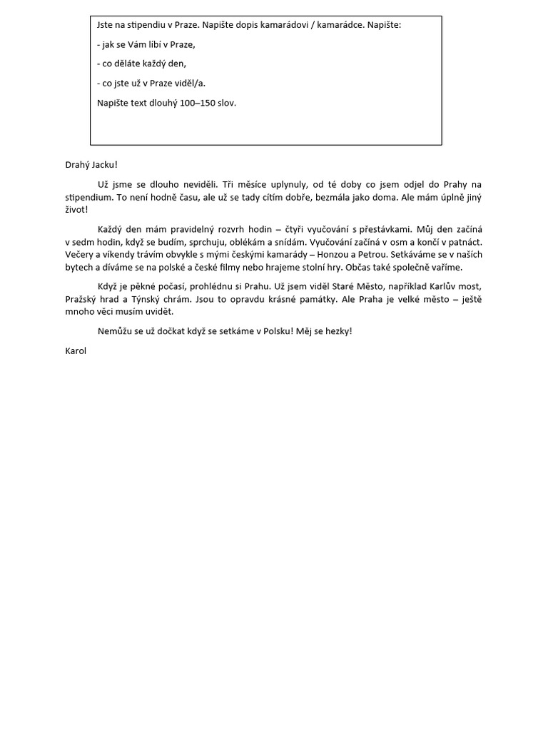 Dopis Kamarádovi Praha | PDF