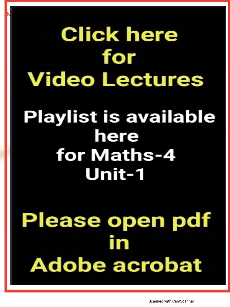 Maths-4 Unit-1 | PDF