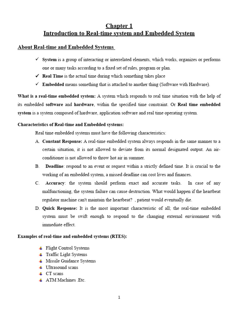 Chapter One | PDF | Real Time Computing | System